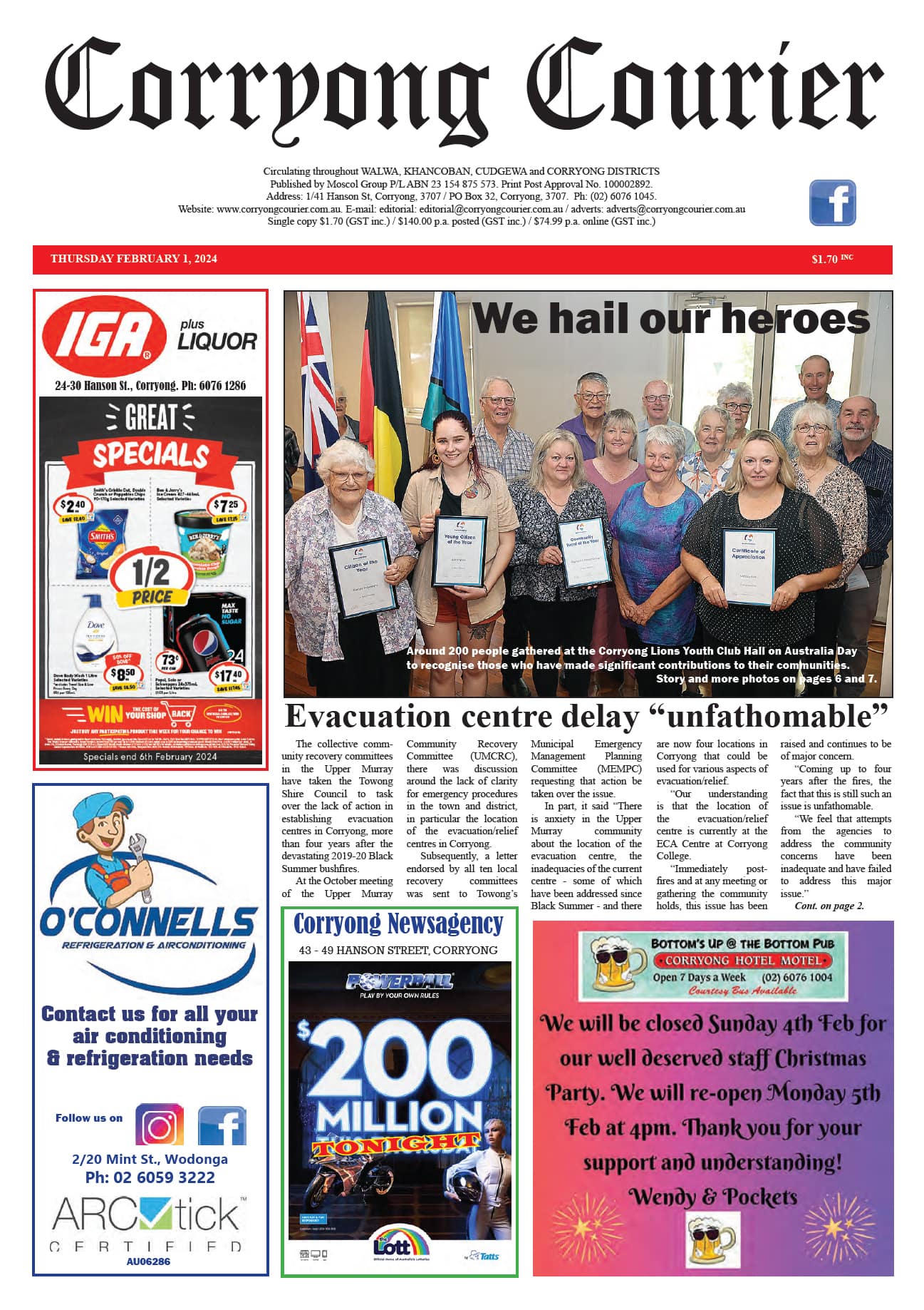 Corryong Courier, 1 February 2024 I Australian Rural & Regional News